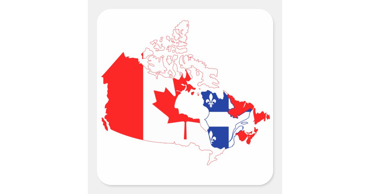 Quebec Canada Map Flag Sticker | Zazzle