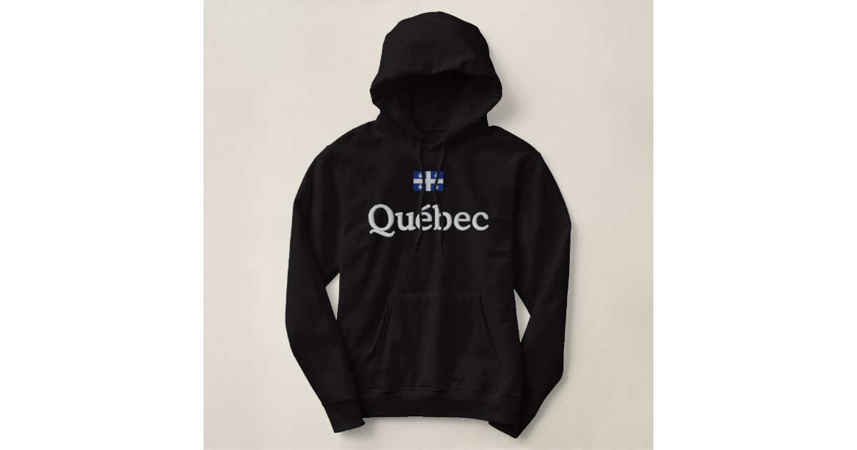 Quebec Flag Embroidered Hoodie | Zazzle