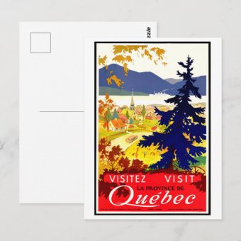 Quebec, landscape, Canada, nature, vintage travel Postcard | Zazzle