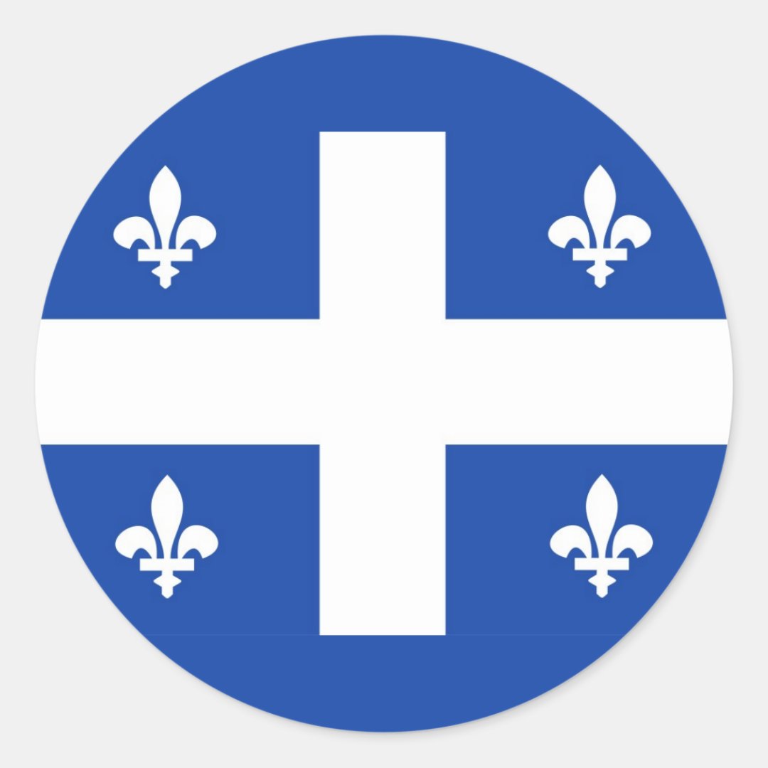 quebec region canada country flag classic round sticker | Zazzle
