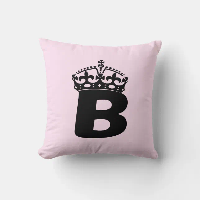 Queen B black logo Throw Pillow | Zazzle