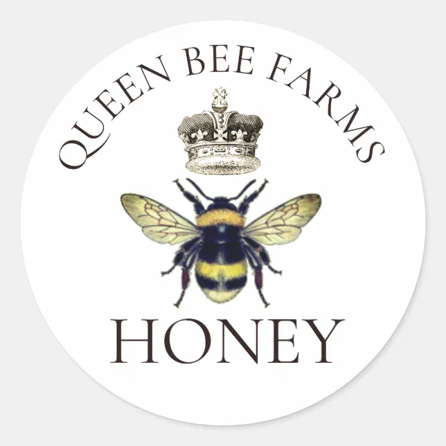 Queen Bee And Regal Crown Honey Labels | Zazzle