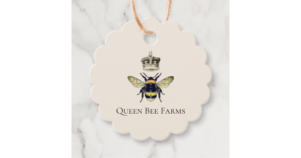 Queen Bee Apiary Farm Honey Products Favor Tags | Zazzle
