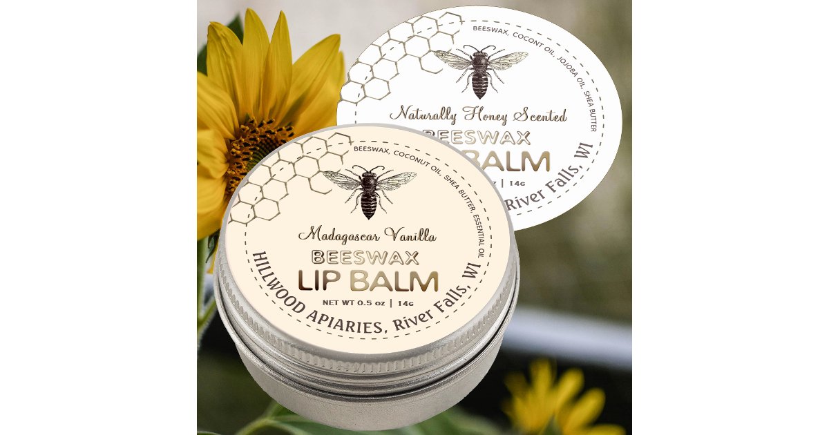 Queen Bee Beeswax Lip Balm Label Honeycomb | Zazzle