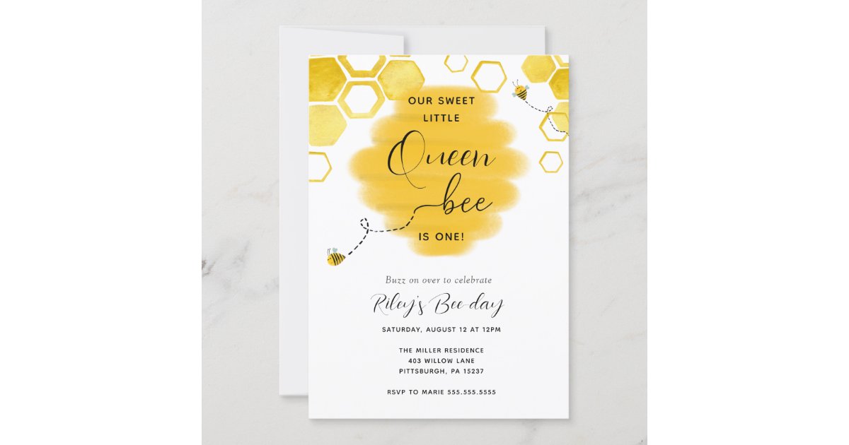 Queen Bee Birthday Invitation | Zazzle