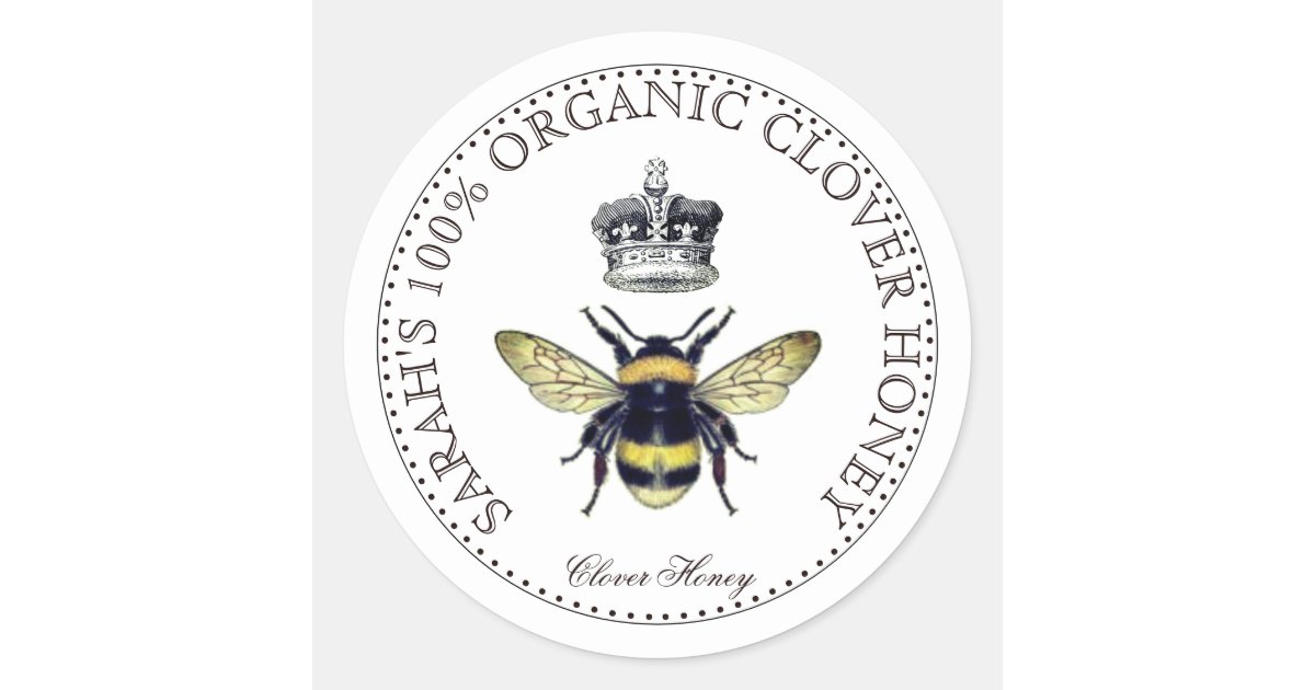 Queen Bee Crown Honey Label | Zazzle