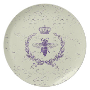 Vintage Bee Plates | Zazzle