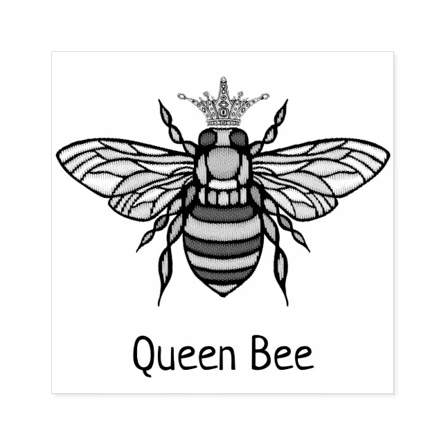 Queen Bee Fancy Crown Rubber Stamp | Zazzle