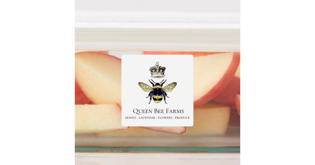 Queen Bee Farms Apiary Honey Products Labels | Zazzle