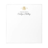 Queen Bee, Gold, From the Desk of Personalized Notepad | Zazzle