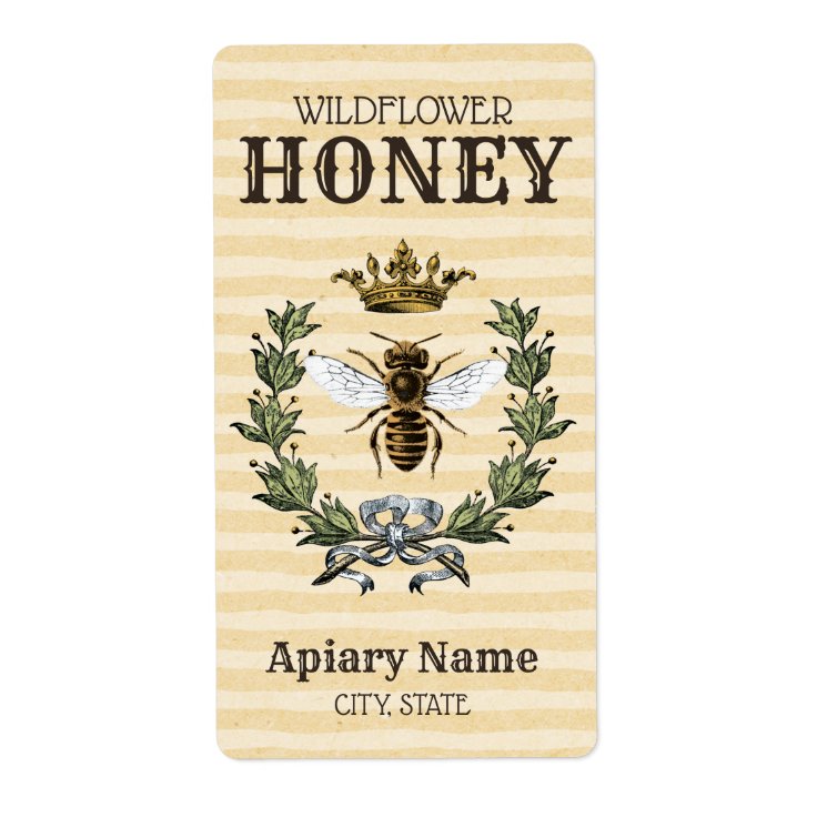 Queen Bee Honey Jar Label | Zazzle