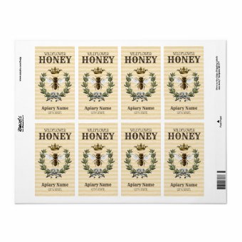 Queen Bee Honey Jar Label | Zazzle