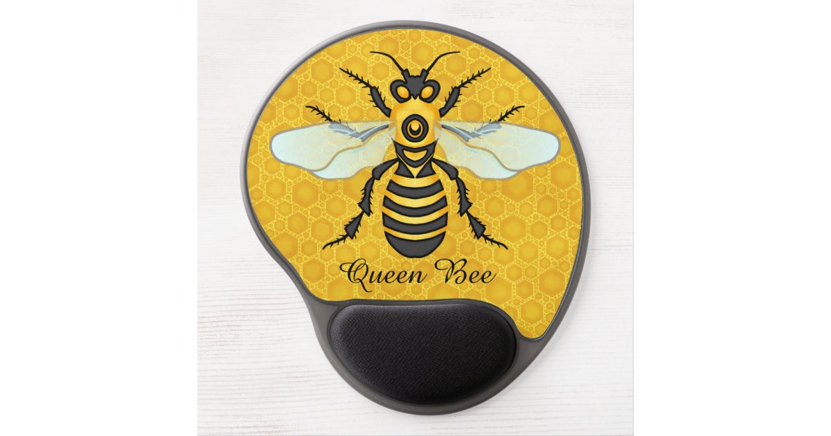 Queen Bee Honeycomb Honeybee Hive Custom Text Gel Mouse Pad | Zazzle