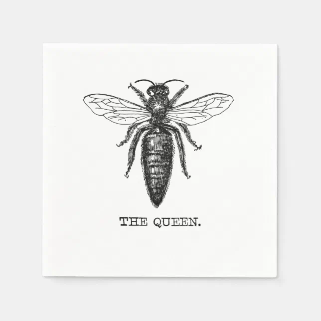 Queen Bee Illustration Classic Drawing Paper Napkins | Zazzle