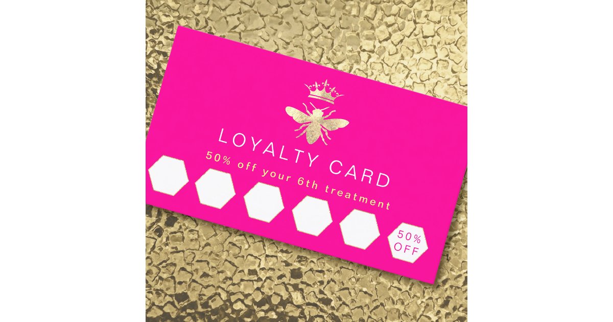 Queen bee logo loyalty card | Zazzle