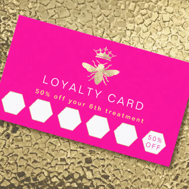 Queen bee logo loyalty card | Zazzle