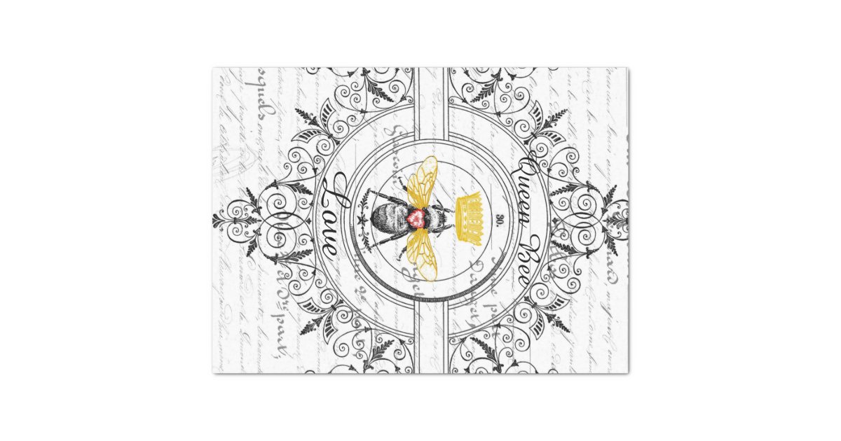 Queen Bee Love Decoupage Tissue Paper | Zazzle