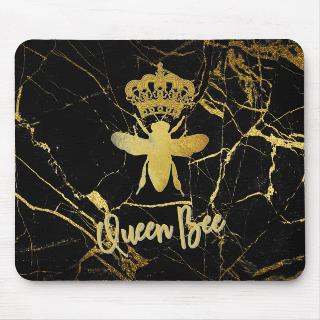 QUEEN BEE modern Mouse Pad Gold & Black bestseller | Zazzle