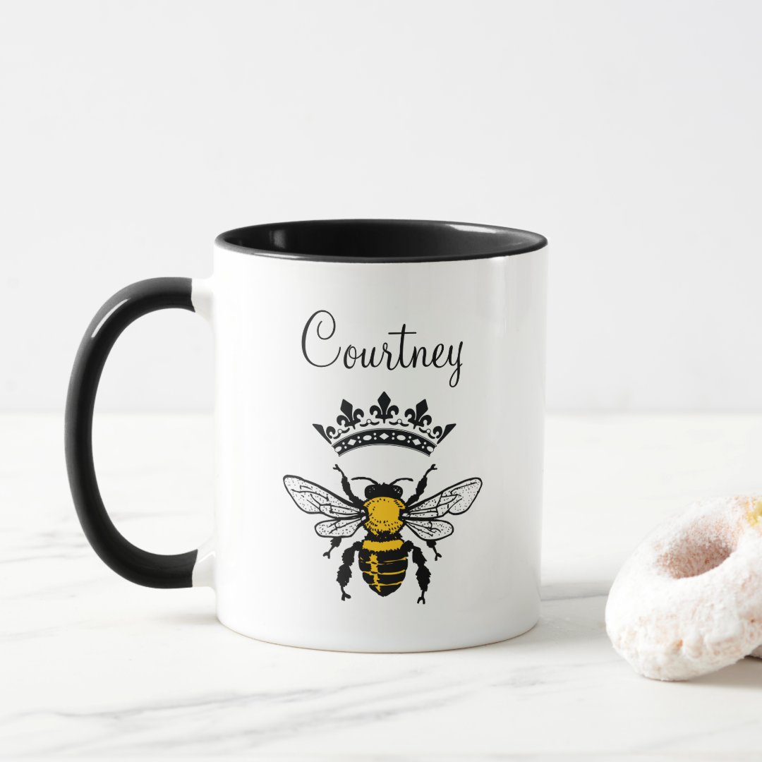 Queen Bee Monogrammed Mug | Zazzle