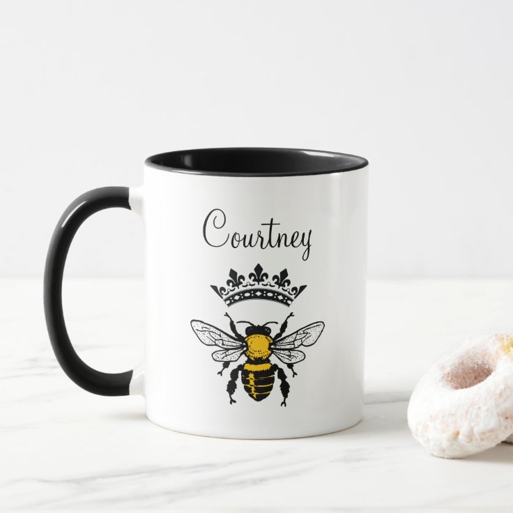 Queen Bee Monogrammed Mug | Zazzle