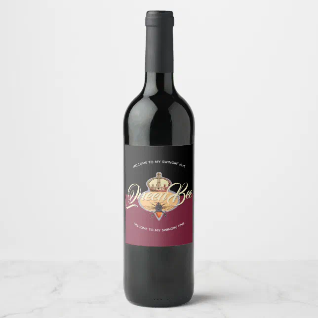 Queen Bee Red Wine Label | Zazzle