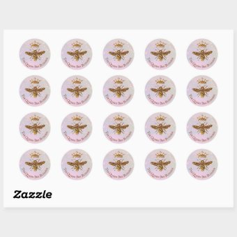 Queen Bee round sticker | Zazzle