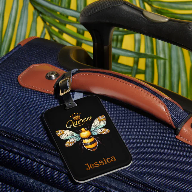 Queen Bee Vintage Personalized Luggage Tag | Zazzle