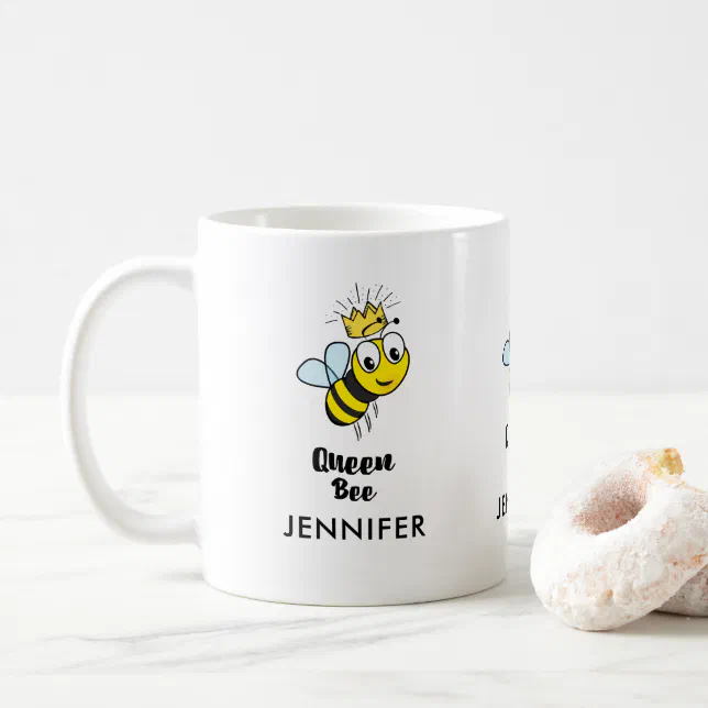 Queen Bee Wearing a Crown Custom Coffee Mug | Zazzle