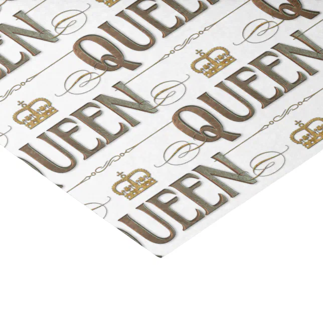 QUEEN Calligraphy Lettering - Elegant Rich Royal Tissue Paper | Zazzle