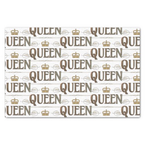 QUEEN Calligraphy Lettering - Elegant Rich Royal Tissue Paper | Zazzle