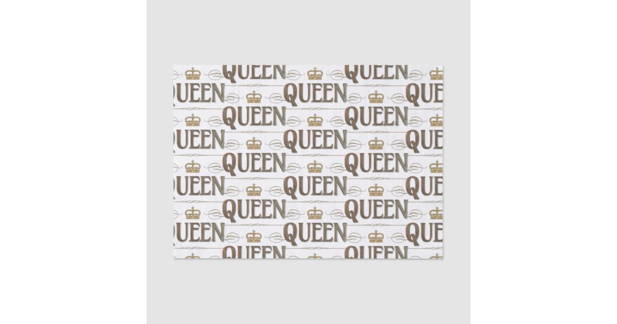 QUEEN Calligraphy Lettering - Elegant Rich Royal Tissue Paper | Zazzle