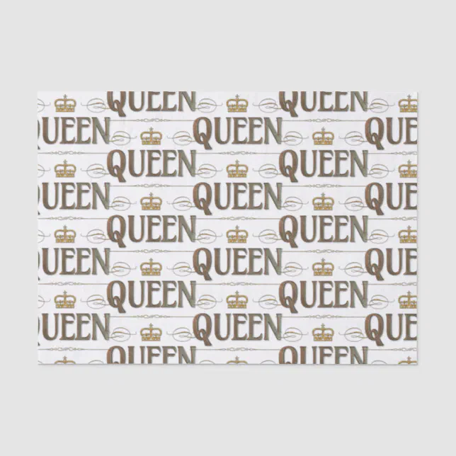 QUEEN Calligraphy Lettering - Elegant Rich Royal Tissue Paper | Zazzle