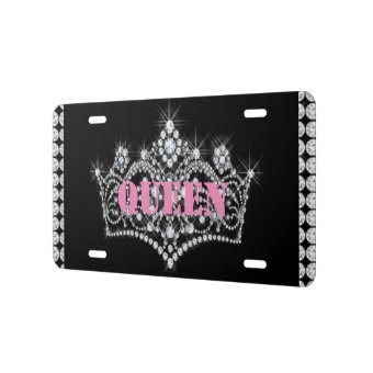 Queen Diamonds Crown Aluminum License Plate | Zazzle