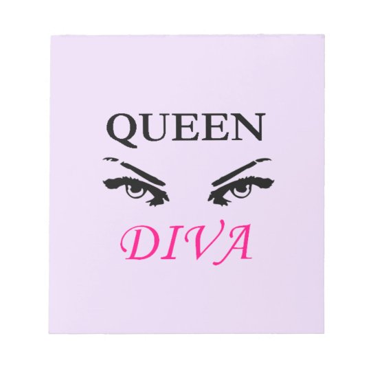 Queen Diva black & pink logo with feminine eyes Notepad | Zazzle.com