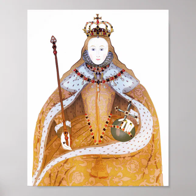 Queen Elizabeth I - historical illustration Poster | Zazzle