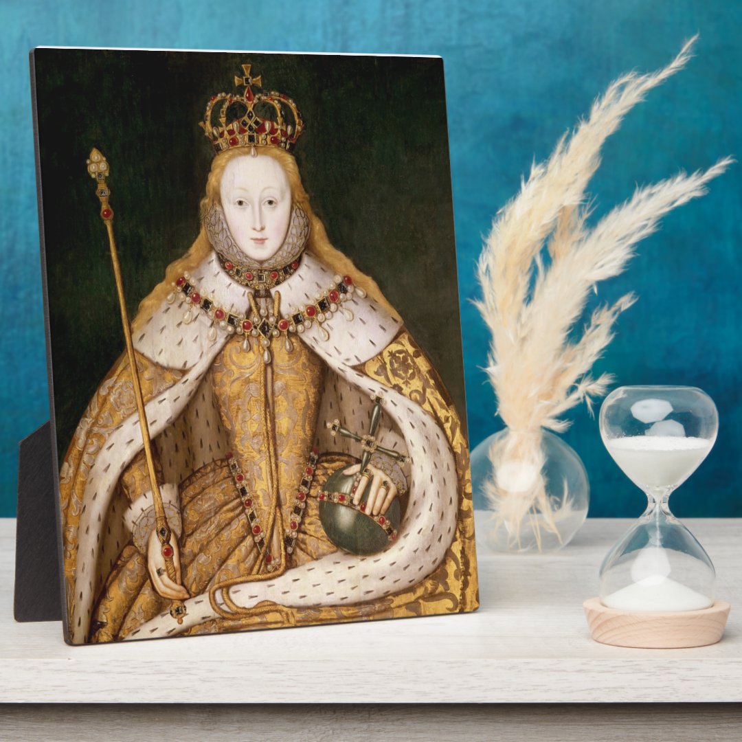Queen Elizabeth I in Coronation Robes Plaque | Zazzle