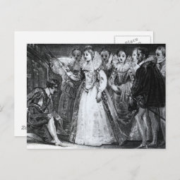 Queen Elizabeth I Knighting Francis Drake Postcard | Zazzle