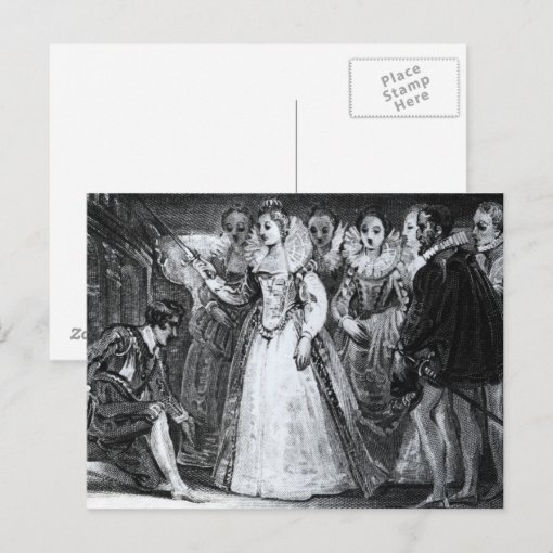 Queen Elizabeth I Knighting Francis Drake Postcard | Zazzle