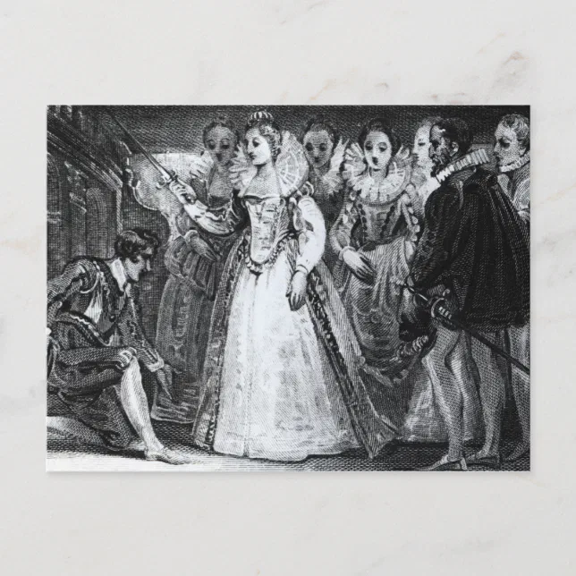 Queen Elizabeth I Knighting Francis Drake Postcard | Zazzle