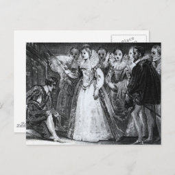 Queen Elizabeth I Knighting Francis Drake Postcard | Zazzle