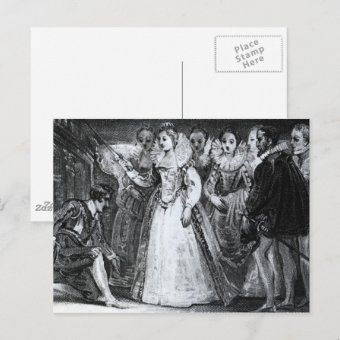 Queen Elizabeth I Knighting Francis Drake Postcard | Zazzle