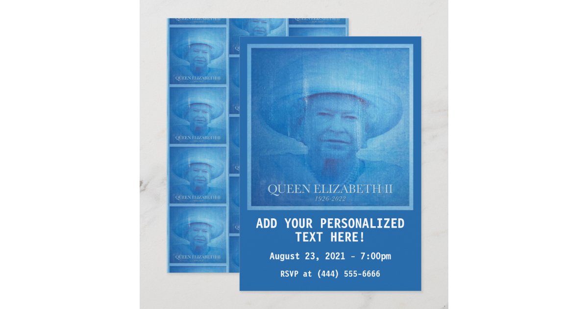 Queen Elizabeth II 1926-2022 Invitation | Zazzle