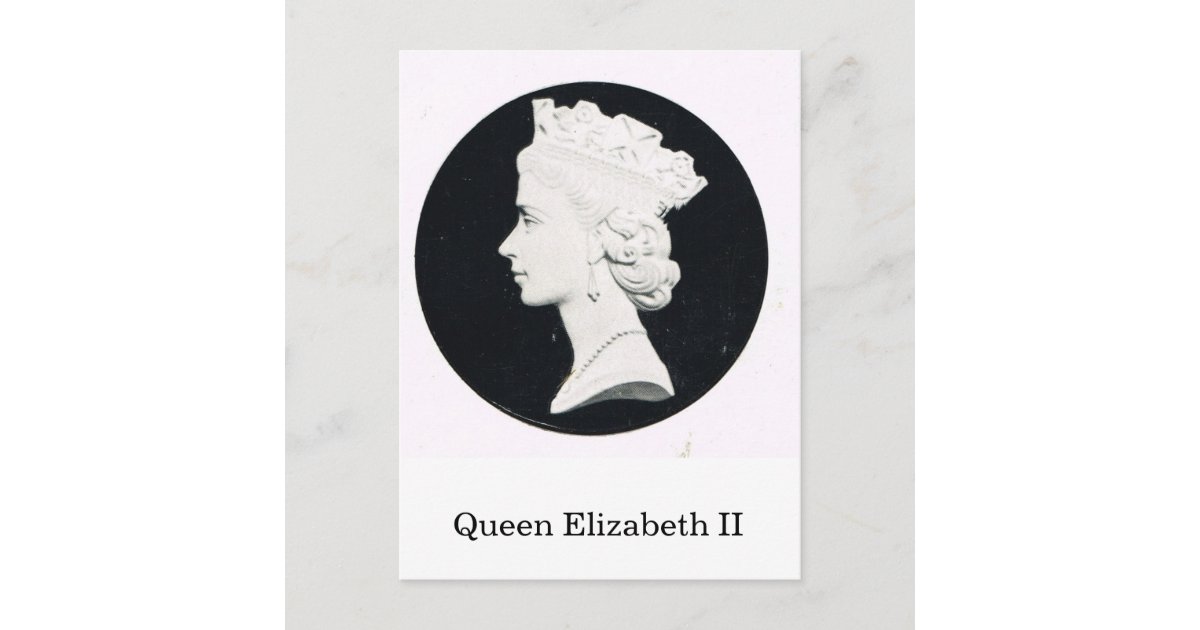 Queen Elizabeth II, relief portrait Postcard | Zazzle