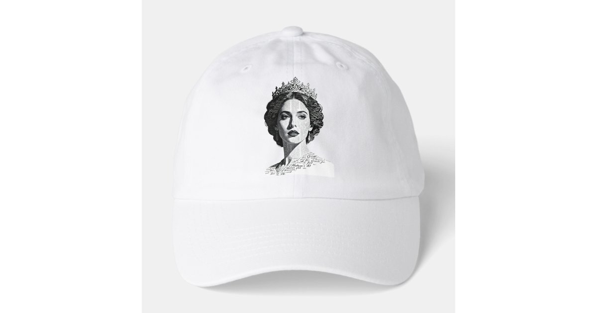 Queen Esther Calligraphy Portrait - Vintage Script Hat | Zazzle