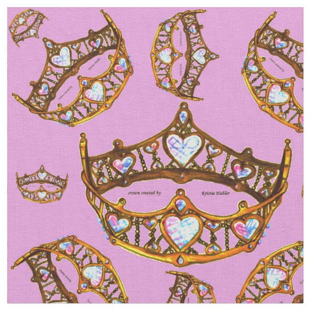 Pink gold. Crown. Queen. Fabric | Zazzle