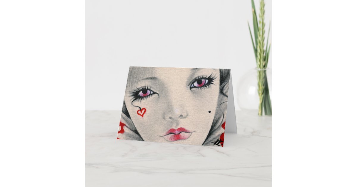Queen jester heart face card | Zazzle