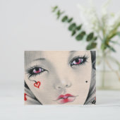 Queen jester heart face Postcard | Zazzle