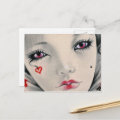Queen jester heart face Postcard | Zazzle