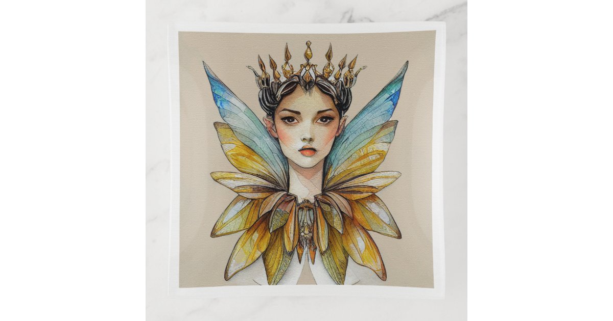 Queen Maeve - Fairy Watercolor Painting Poster Trinket Tray | Zazzle