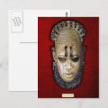 Queen Mother Idia - Ivory Edo Mask on Red Velvet Postcard | Zazzle